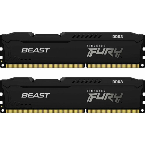 Оперативная память Kingston DDR3 8Gb KIT 2x4Gb 1600MHz pc-12800 FURY Beast Black (KF316C10BBK2/8)