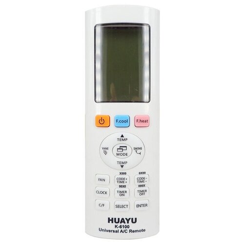 Пульт ДУ Huayu K-6100 для кондиционера белый