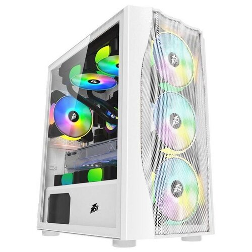 Корпус 1STPLAYER FIREBASE X3-M White / mATX, TG / 4x120mm LED fans inc. / X3-M-WH-4F1-W