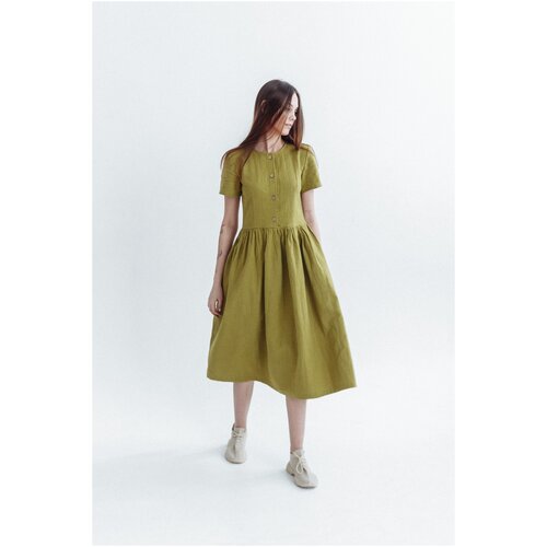 Платье Kinfolk Clothes, размер 40-42, хаки, зеленый