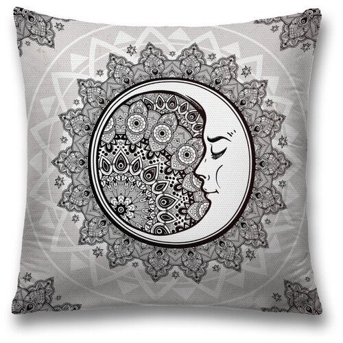 Наволочка декоративная на молнии, чехол на подушку JoyArty "Луна рисует узоры" 45х45 см