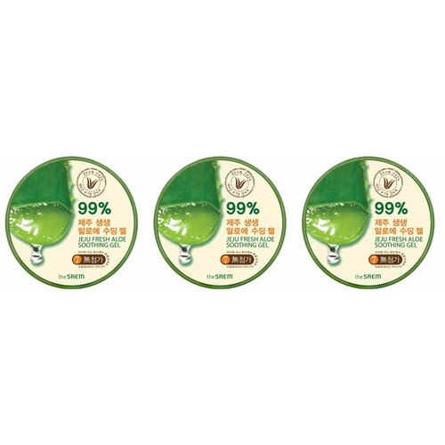 THE SAEM Гель для тела с алоэ увлажняющий Jeju Fresh Aloe Soothing Gel, 300 мл, 3 шт