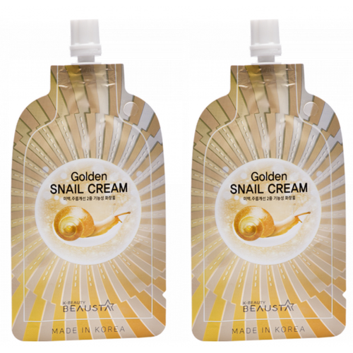Крем для лица регенерирующий Beausta Golden Snail Cream, с муцином улитки, 15 мл, 2 шт