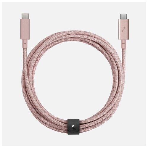 Кабель зарядный Native Union USB-C/USB-C, 100W, 2,4 м, розовый