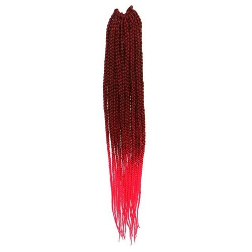 Queen fair SIM-BRAIDS Афрокосы, 60 см, 18 прядей (CE), цвет красный/розовый(#FR-3)