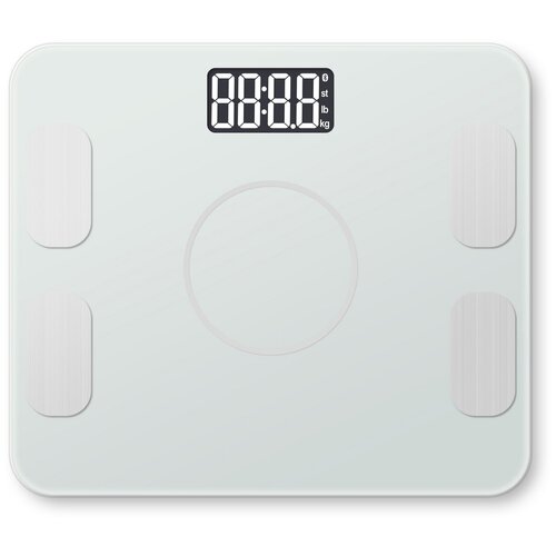Умные весы напольные BRADEX, электронные, диагностические, смарт, белые, до 180 кг, 24 пользователя, с приложением на Android и iOS