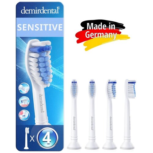 Насадки для Philips Sonicare, для чувствительных зубов, 4 шт. Demirdental (Германия)