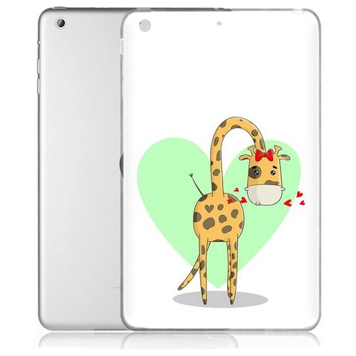 Чехол задняя-панель-накладка-бампер MyPads Влюбленный жираф 14 февраля для Apple iPad 7 10.2 (2019)/Apple iPad 8 10.2 (2020)/Apple iPad 9 10.2 (2021)-A2197/A2200/A2198/A2270/A2428/A2429/A2430 противоударный