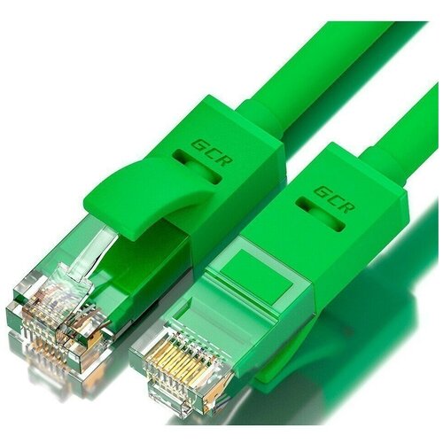 GCR Патч-корд прямой 40.0m UTP кат.5e, зеленый, 24 AWG, литой, ethernet high speed 1 Гбит/с, RJ45, T568B