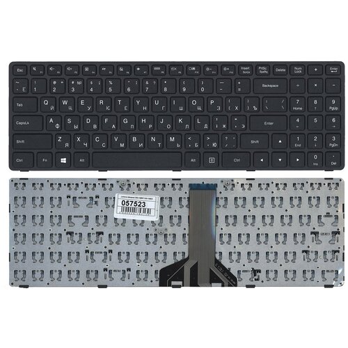 Клавиатура для ноутбука Lenovo IdeaPad 100-15IBD черная с рамкой, Ver.2