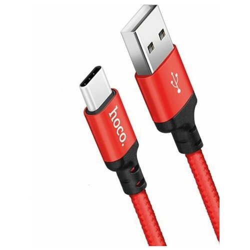 HOCO / Кабель для зарядки / Кабель для зарядки Type-C USB 2м плетеный красно-черный / X14
