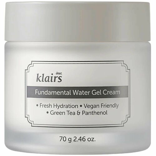Dear, Klairs Омолаживающий антиоксидантный крем-гель для лица, с зеленым чаем и пантенолом Fundamental Watery Gel Cream 70 мл.