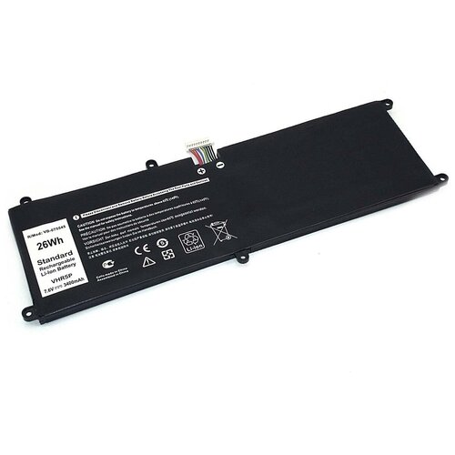 Аккумуляторная батарея (аккумулятор) VHR5P-2S1P для ноутбука Dell Latitude 11 5175 7.6V 3400mAh черная