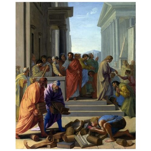 Репродукция на холсте Проповеди святого Павла в Риме (Saint Paul preaching at Ephesus) Лесюэр Эсташ 30см. x 37см.
