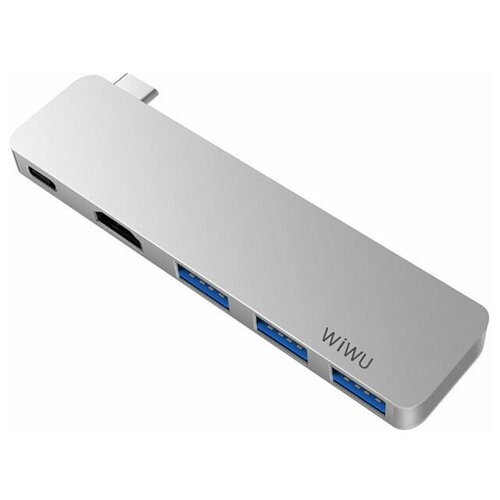 Хаб USB Wiwu T6 Pro 5 in 1 USB Type-C Grey 13037