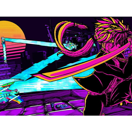 Плакат, постер на холсте Katana Zero/игровые/игра/компьютерные герои персонажи. Размер 21 х 30 см