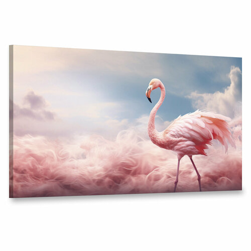 Интерьерная картина 100х60 "Розовый танец фламинго"