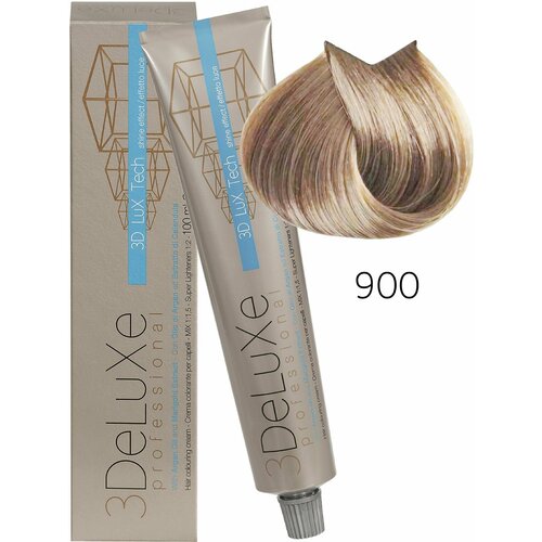 3Deluxe крем-краска для волос 3D Lux Tech Super Lighteners Neutral, 900 очень светлый блондин/сильный осветлитель, 100 мл