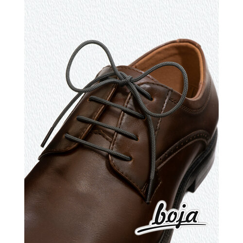 Шнурки для обуви BOJA (ЭКО), для туфель серые; круглые; тонкие 2 мм; 80 см, НЕ эластичные; НЕ резиновые; НЕ силиконовые; без фиксаторов
