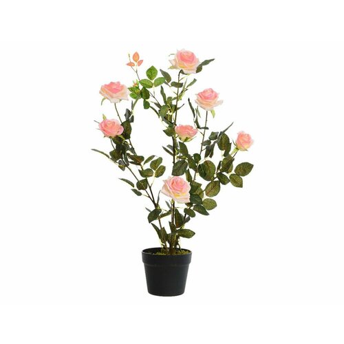 Kaemingk, Искусственное растение розовый куст в горшке, большой, полиэстер, розовый, 80 см 800038