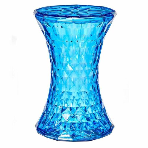 Стул-пуф в прихожую табурет прозрачный пластиковый Stone синий, декор для дома, столик, ваза