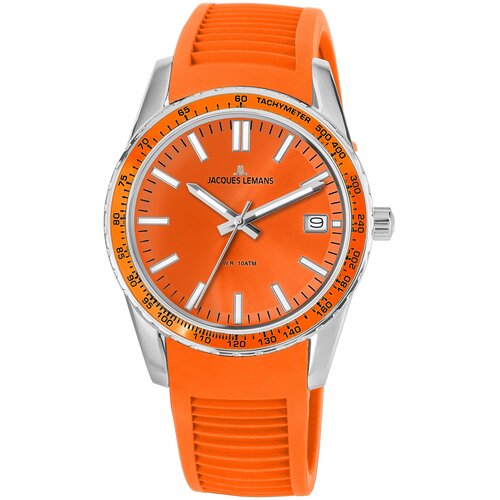 Наручные часы JACQUES LEMANS Sport, оранжевый, серебряный