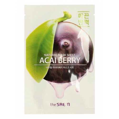 The Saem Тканевая маска с экстрактом ягод Асаи Natural Acai Berry Mask Sheet, 21 г, 21 мл