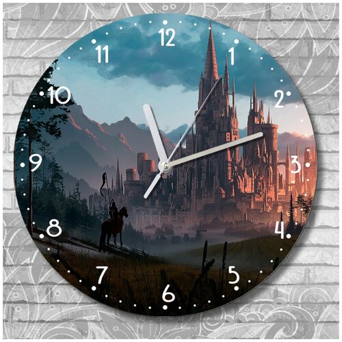 Настенные часы УФ пейзаж рыцарь замок - 3146