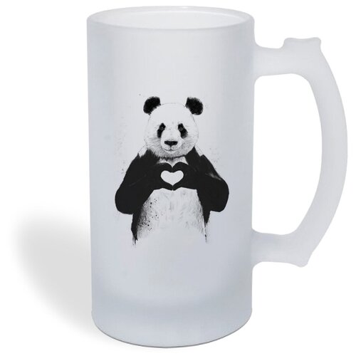 Пивная кружка CoolPodarok Животные Панда с сердечком