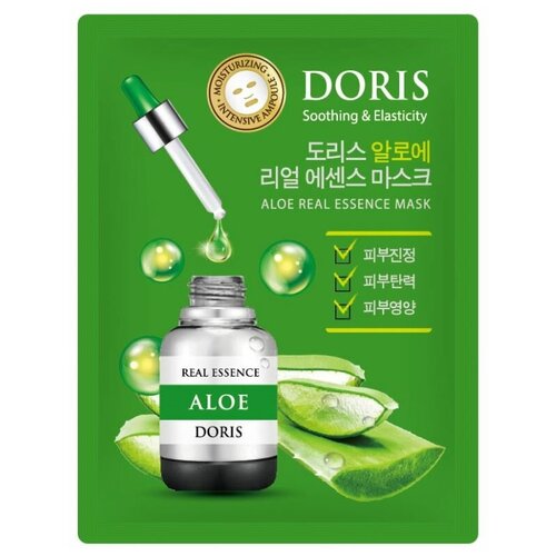 Doris Маска тканевая для лица Алоэ Aloe Real Essence Mask 1шт 25мл