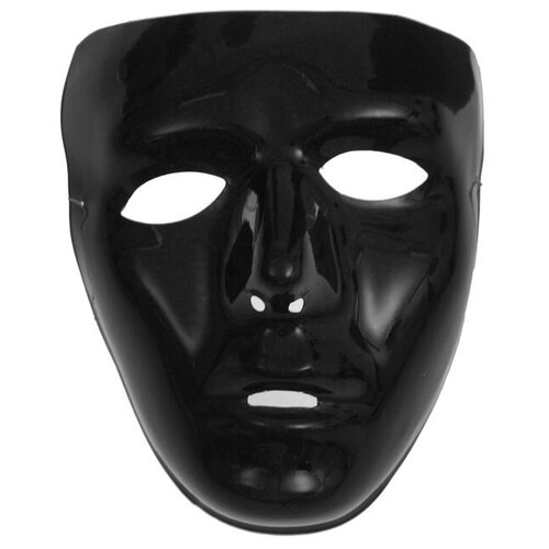 Карнавальная маска "Лицо", цвет чёрный (пластик)