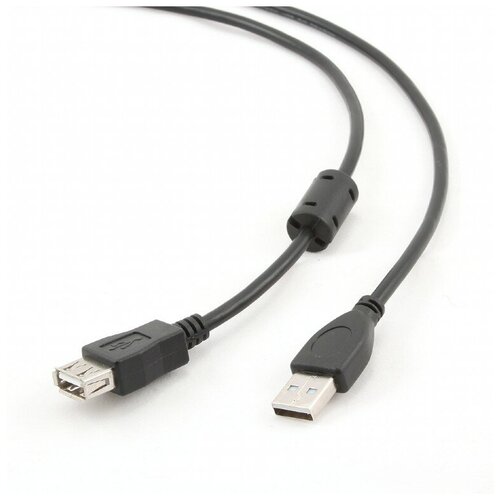 Bion Expert кабели Bion Кабель удлинительный USB 2.0 A-A m-f , позолоченные контакты, ферритовые кольца, 3м, черный BXP-CCF-USB2-AMAF-030