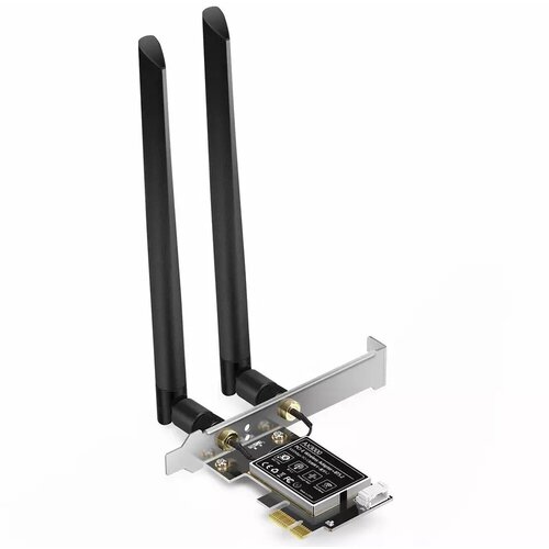 WiFi+Bluetooth адаптер AX1800 (MT7921) PCI-Ex1, BT5.2, 802.11ax, 1201 Мбит/с, антенна 5dBi | ORIENT XGE-951ax
