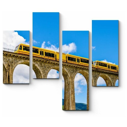 Модульная картина Поезд Jaune на мосту Седжурн114x107