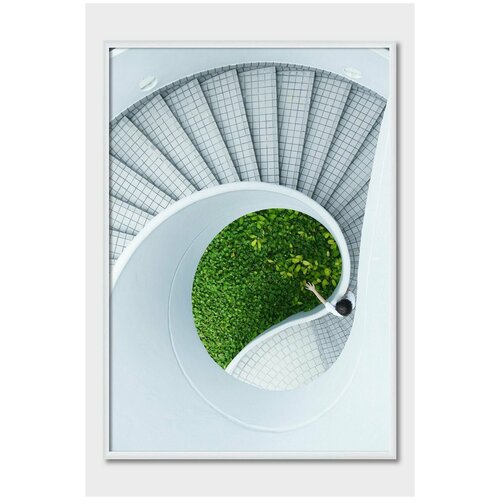 Постер для интерьера Postermarkt, 40х50 см в белой рамке, Зелёный #9