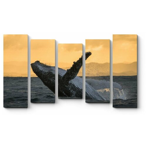 Модульная картина Величественный кит 150x90