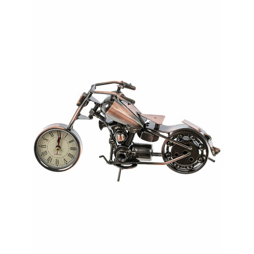 Изделие декоративное с часами Remecoclub Мотоцикл, металлическое, 11,5x24x12 см