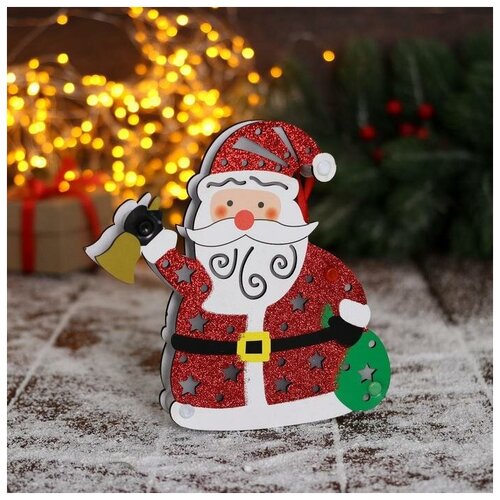 Украшение ёлочное "Дед Мороз с колокольчиком и мешком" 16х17 см