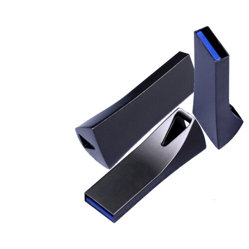 Компактная металлическая флешка с отверстием (16 Гб / GB USB 2.0 Черный mini6 под фирменный логотип компании сотруднику)