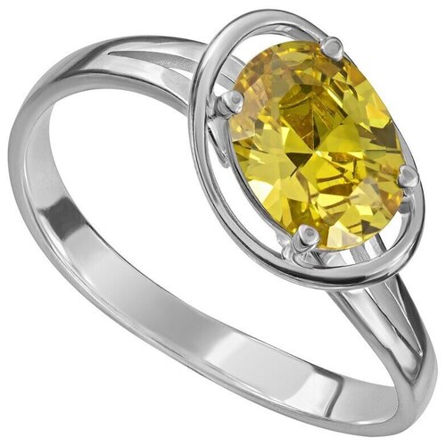 Кольцо Lazurit Online, серебро, 925 проба, нанокристалл, размер 21, желтый