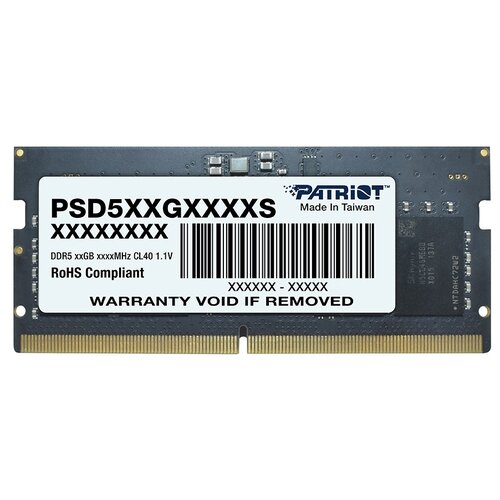 Оперативная память Patriot Memory SL 16 ГБ DDR5 4800 МГц SODIMM CL40 PSD516G480081S