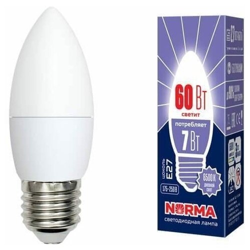 Лампа светодиодная E27 7W 6500K матовая LED-C37-7W/DW/E27/FR/NR UL-00003797