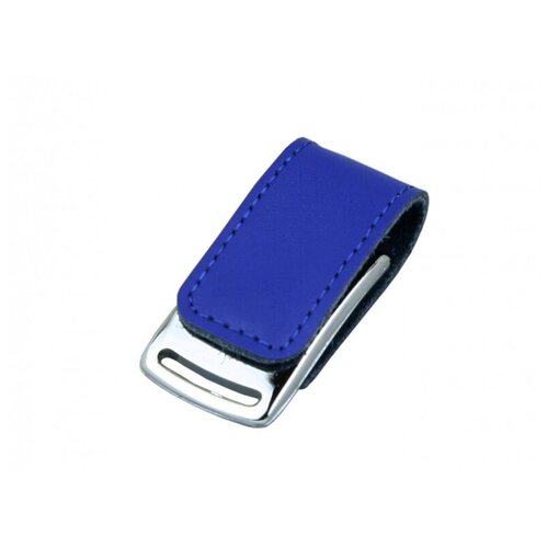 Кожаная флешка для нанесения логотипа с магнитным замком (4 Гб / GB USB 2.0 Синий/Blue 216 Flash drive Vigo)