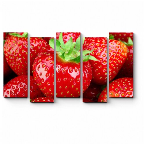 Модульная картина Спелые ягоды клубники 200x116