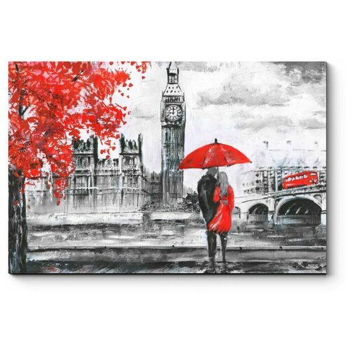 Модульная картина Влюбленные на берегу Темзы, Лондон 40x27