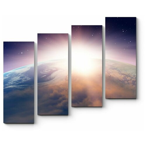 Модульная картина Захватывающий закат над Землей 150x129