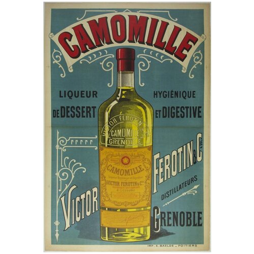 Постер / Плакат / Картина Рекламный плакат - Ликер Camomille Liqueur de Dessert 50х70 см в раме