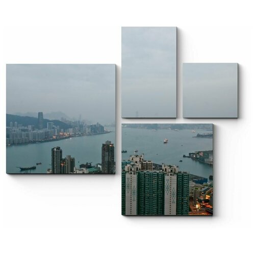 Модульная картина Пробуждающийся Гонконг152x127