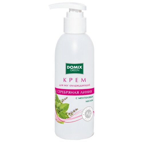 Domix Green Professional Крем для ног Domix, охлаждающий с ментоловым маслом и наносеребром, 200 мл