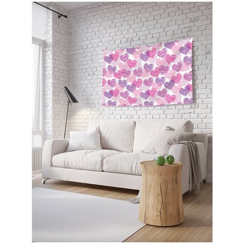 Горизонтальное фотопанно на стену JoyArty "Мелковые сердечки", из ткани, 150х200 см